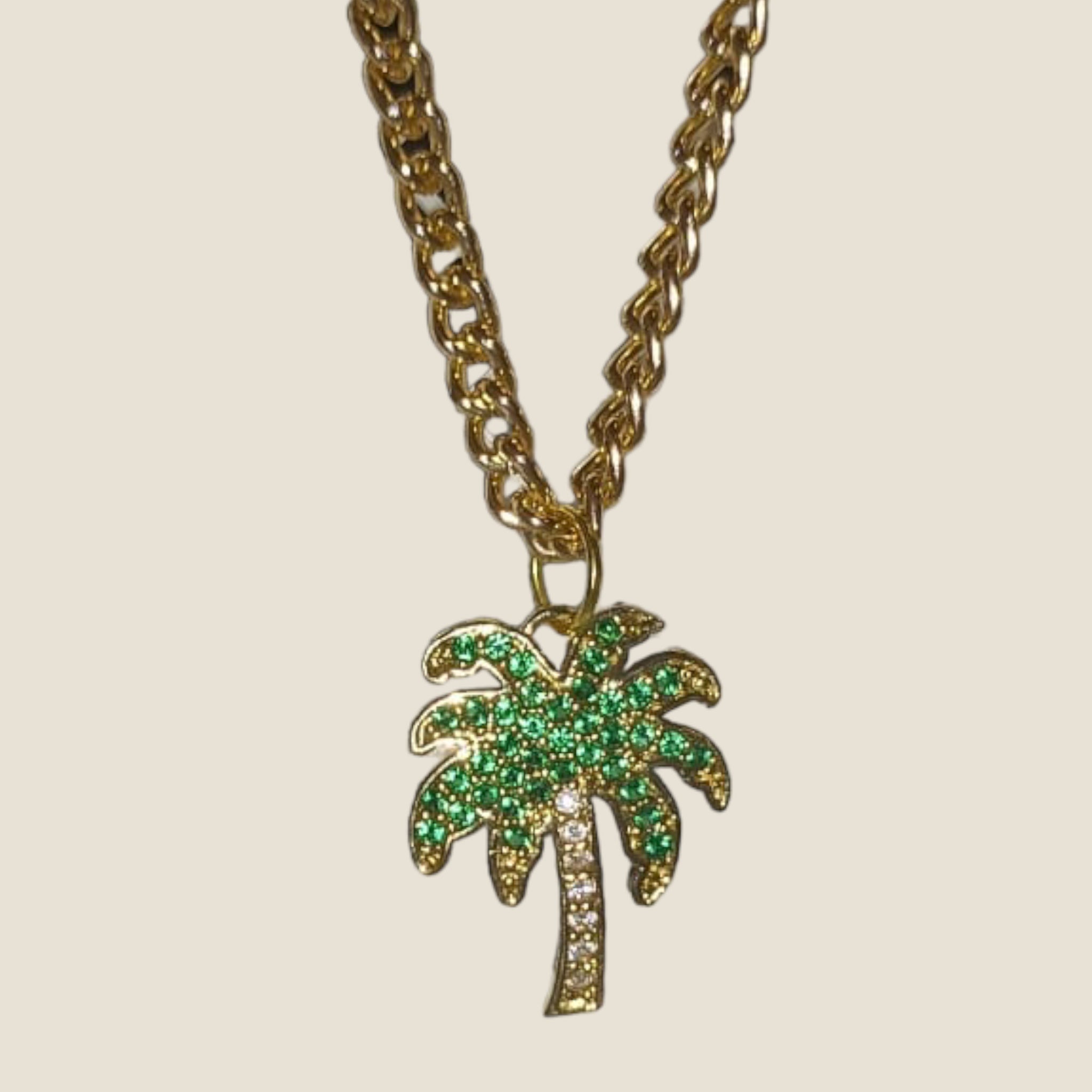Pin con cadena palmera colores gold – King Pin mx